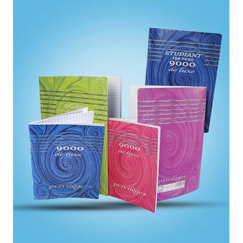 Lot De 5 Cahiers Etudiant 300 Pages Grands Carreaux + 2 Stylos Gratuits ...