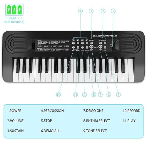 Canto HL 3709 - Clavier Piano Electronique à 37 Touches & Microphone ...